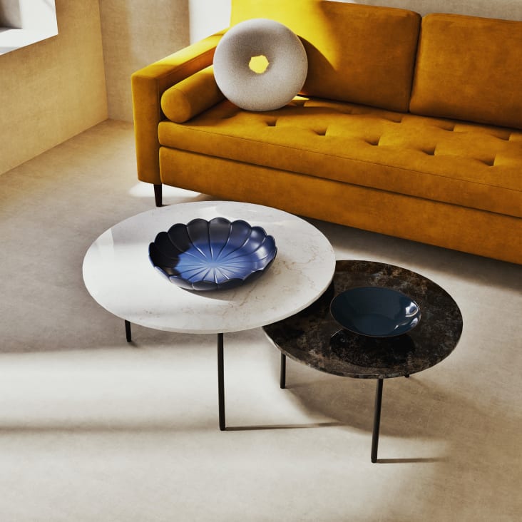 Seconde chance - Tables gigognes en marbre et métal Endor - État ...