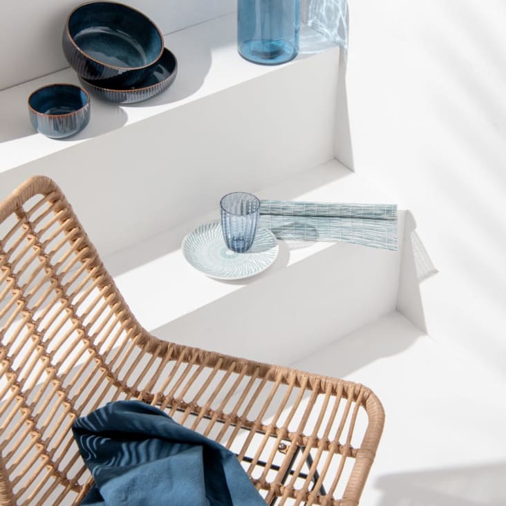 Taça em cerâmica azul e castanha OIA | Maisons du Monde