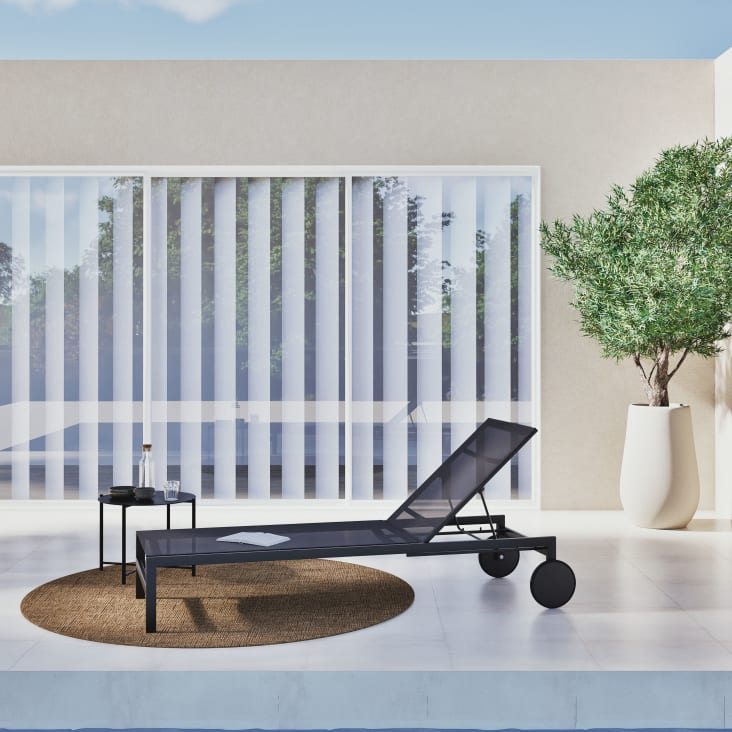 Tapete de exterior redondo em tecido castanho D200 INDRA | Maisons du Monde