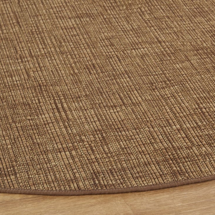 Tapete de exterior redondo em tecido castanho D200 INDRA | Maisons du Monde