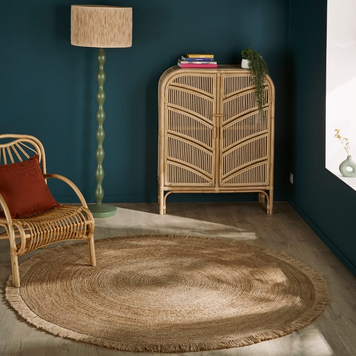 Tapis en jute tissé à franges D180 JONCASA | Maisons du Monde