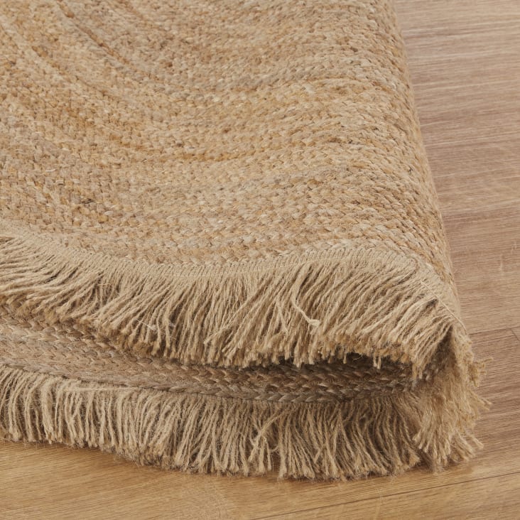 Tappeto in iuta intessuta con frange Ø 180 cm JONCASA | Maisons du Monde