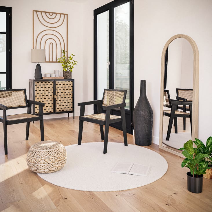 Tappeto rotondo shaggy bianco effetto riccio Ø 160 cm Mouty | Maisons ...