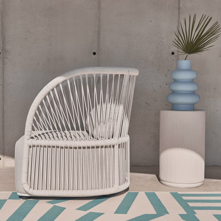 Tavolino da salotto a colonna bianco OUMANA | Maisons du Monde