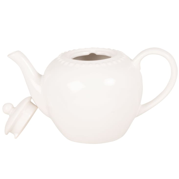 Teiera con bordo di perline in maiolica bianca 1,1L Perle | Maisons du ...