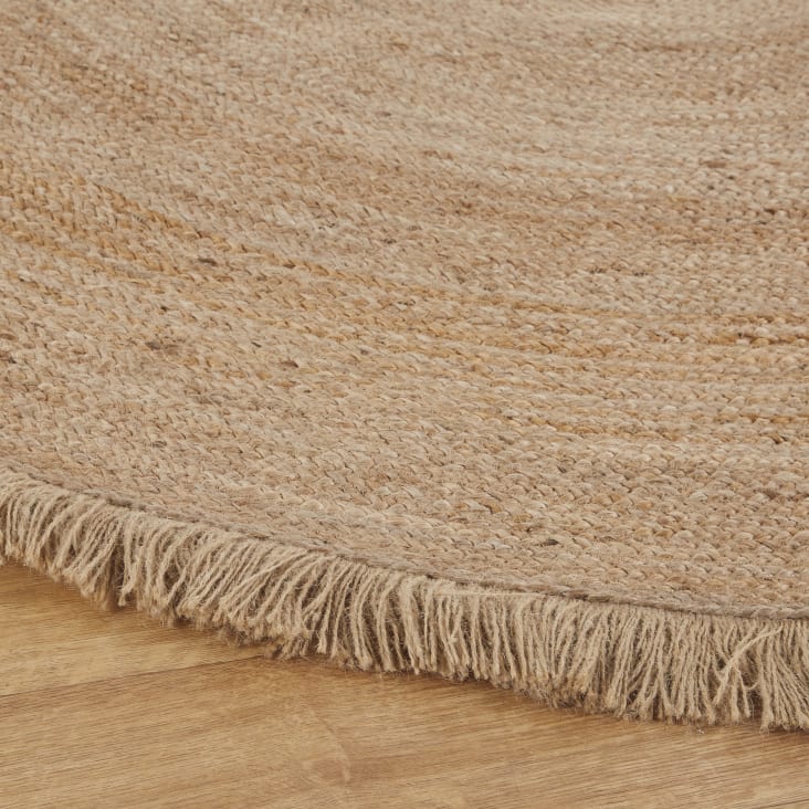 Teppich aus gewebter Jute mit Fransen, D180cm JONCASA | Maisons du Monde