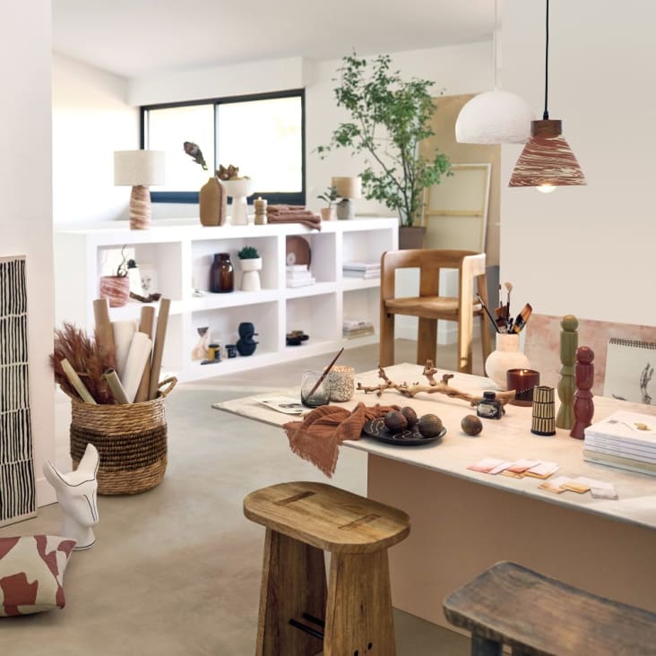 Tier-Statuette aus weißem Zement mit schwarzen Verläufen, H30cm KATA ...