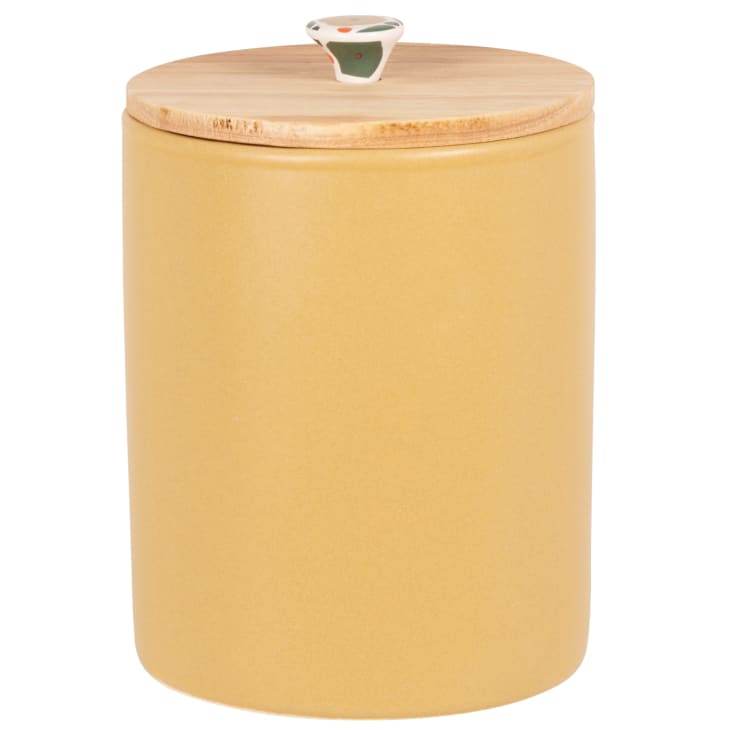 Topf aus Steingut und Deckel aus Gummibaumholz H16cm Norfolk | Maisons ...