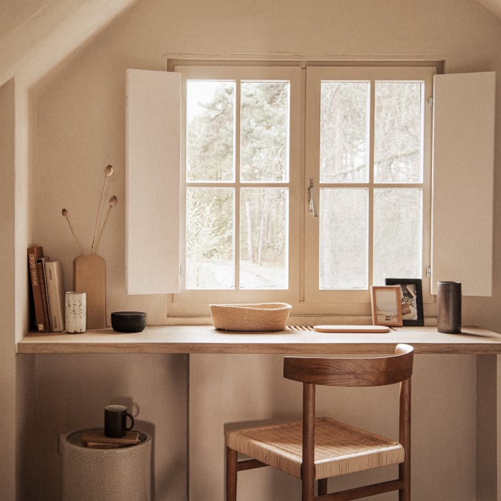Vase en grès blanc et marron H16 Ailidh | Maisons du Monde