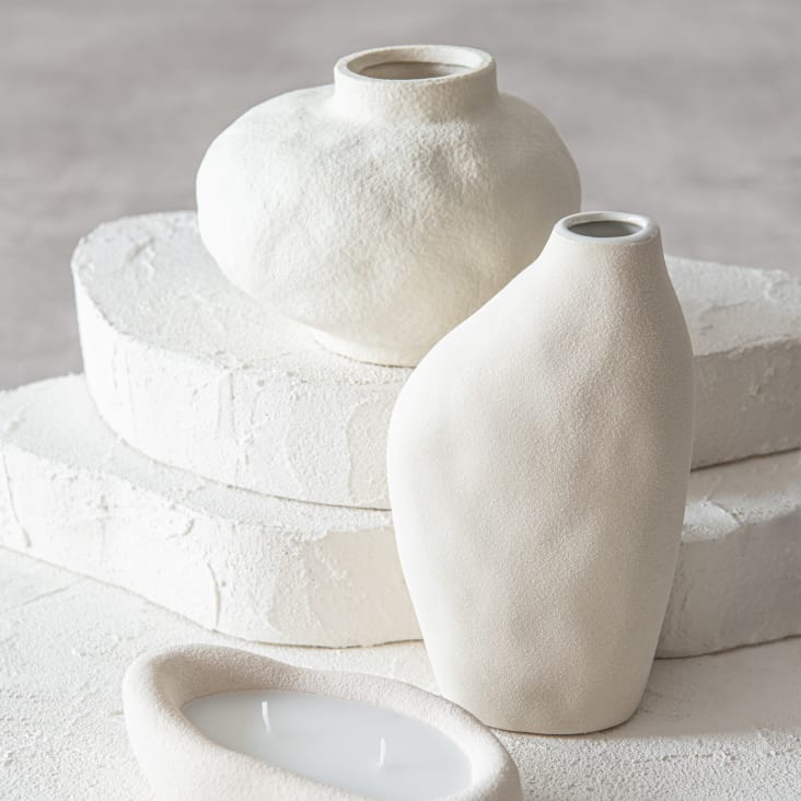 Vase en grès blanc H25 ZADAR | Maisons du Monde