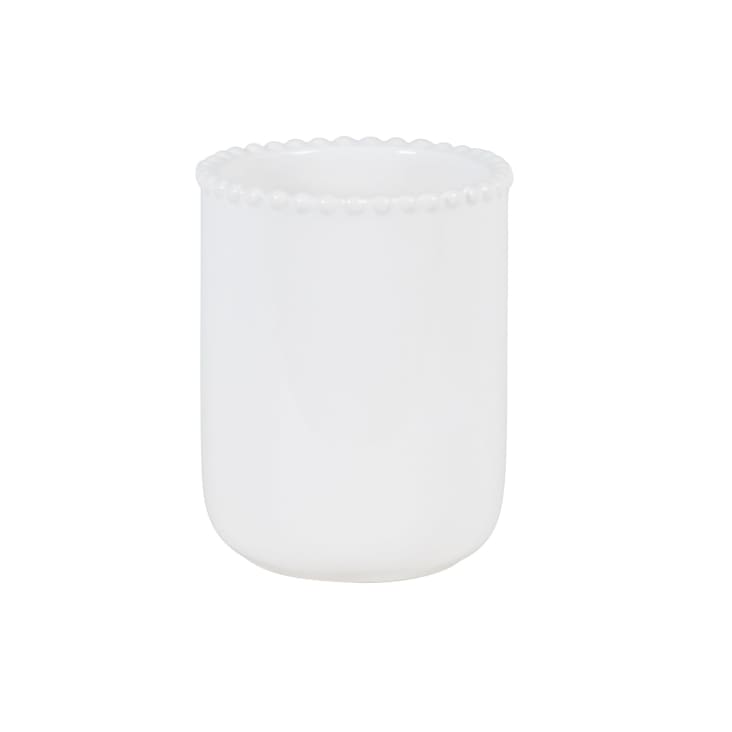 Vaso borde perlas de loza blanca Kate | Maisons du Monde
