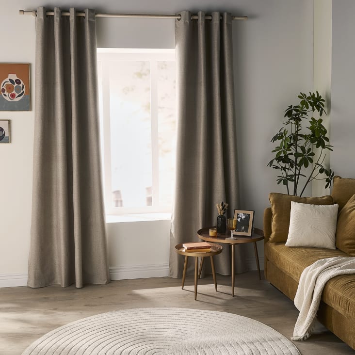Verduisterende gordijn met ringen van gerecycled geweven polyester ...