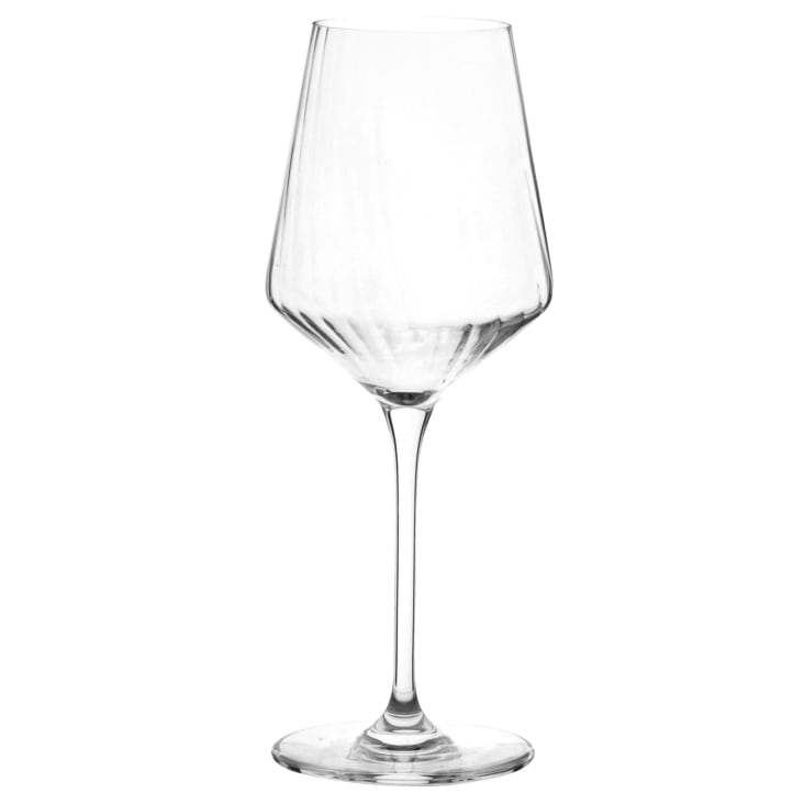 Verre à pied en verre strié transparent AVANT-GARDE | Maisons du Monde
