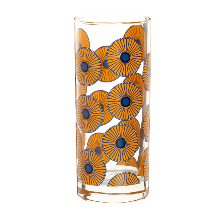 Verres en verre motifs graphiques multicolores (x6) support paillotte ...