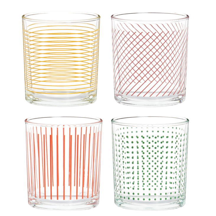 Verres motifs graphiques multicolores (x4) | Maisons du Monde