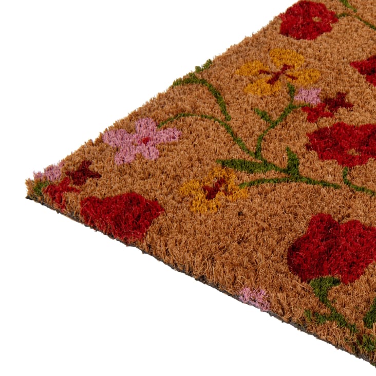 Vloermat van kokosvezel met multikleurig bloemenprint 40x60 Wendy ...