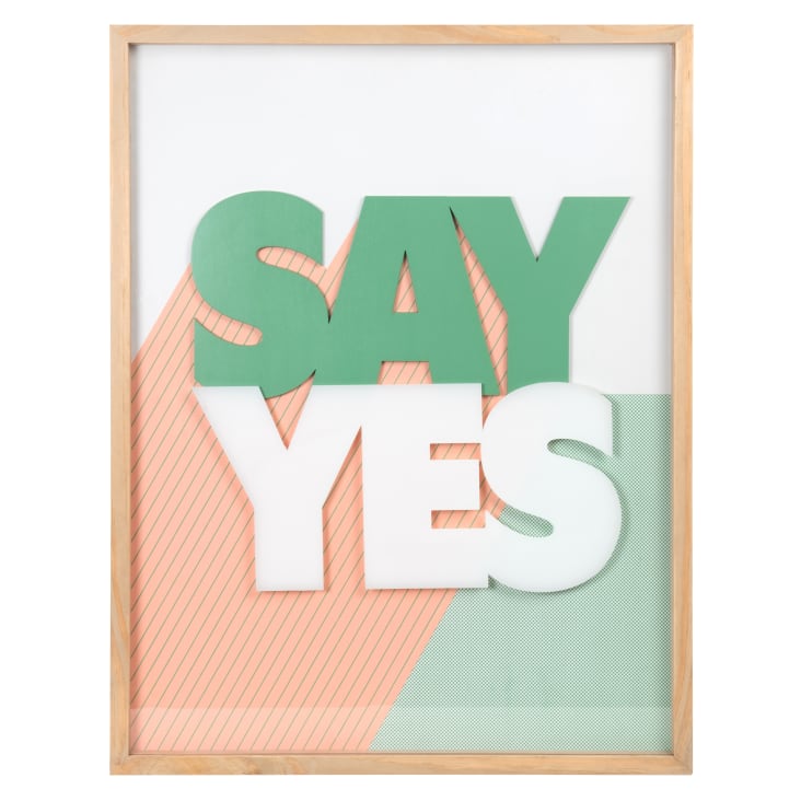 Wanddecoratie, oranje, groen en wit, 47 x 61 cm ANABELA | Maisons du Monde