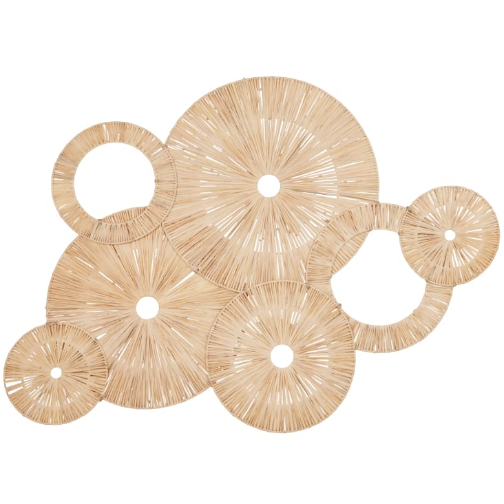 Wanddeko aus gewebtem Raffiabast, 104x72cm QANDALA | Maisons du Monde