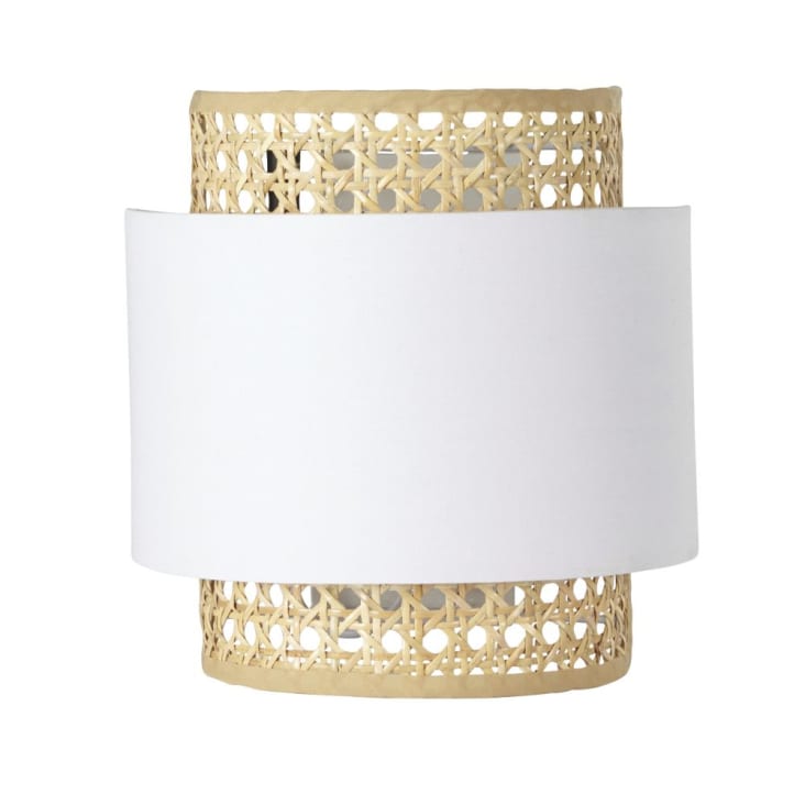 Wandlamp van rotan en roze stof LILA | Maisons du Monde