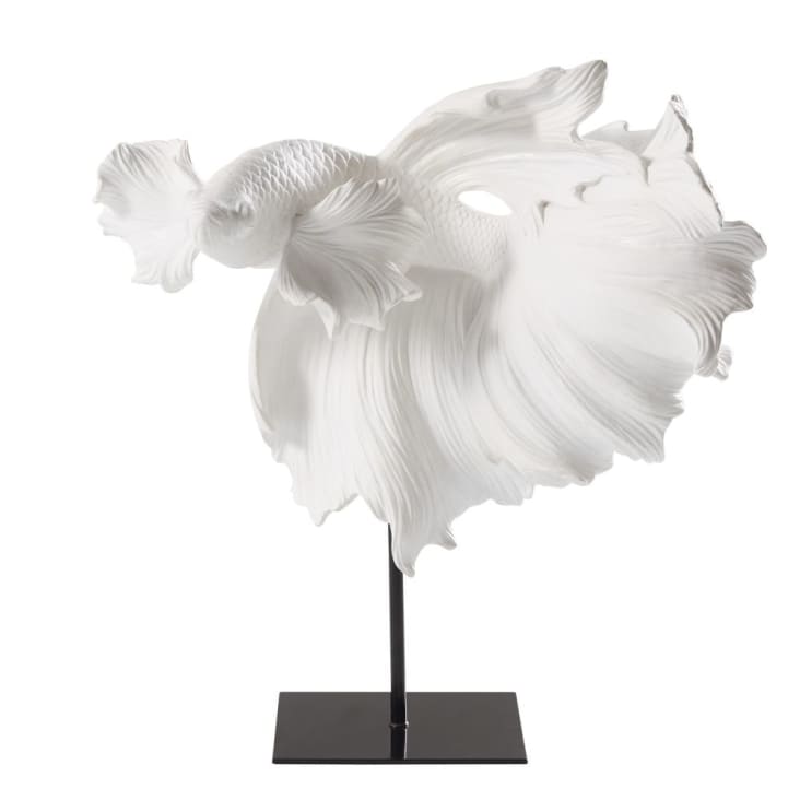 Weißer Fisch aus schwarzem Metall H36 HAKUBA | Maisons du Monde