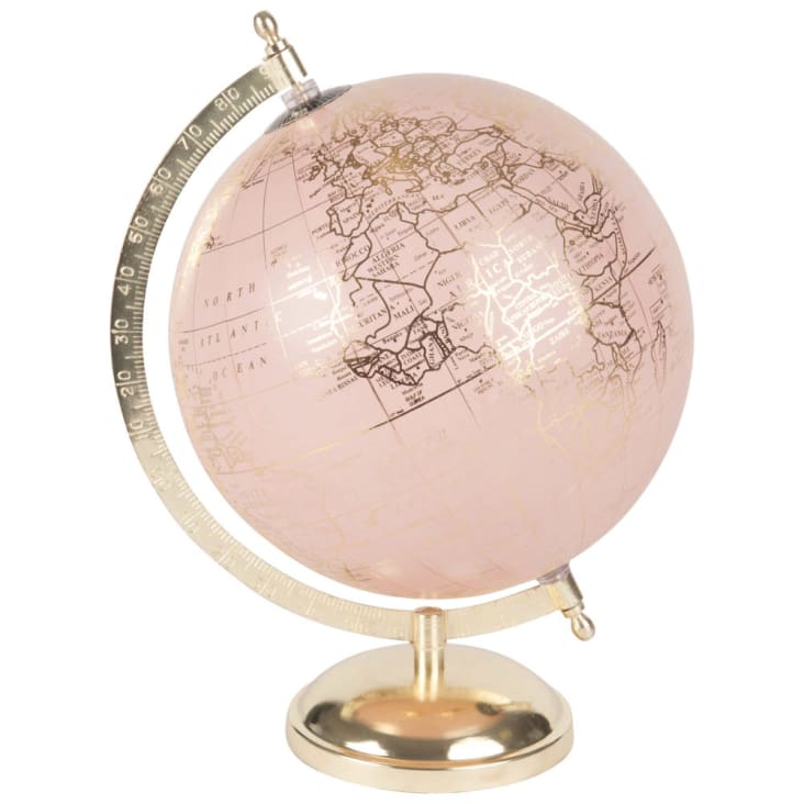Wereldbol met wereldkaart in roze en verguld CLEMENCE ROSY | Maisons du ...