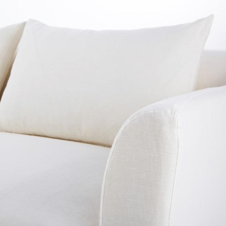 Witte linnen zetel met 2 zitplaatsen Anaelle | Maisons du Monde