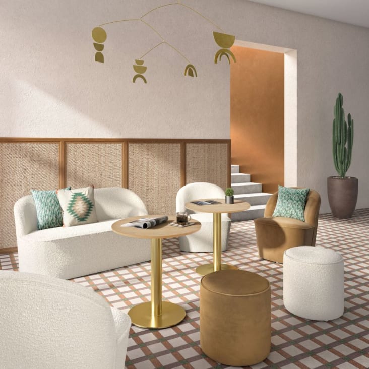 Witte poef voor professioneel gebruik Blackhill Business | Maisons du Monde