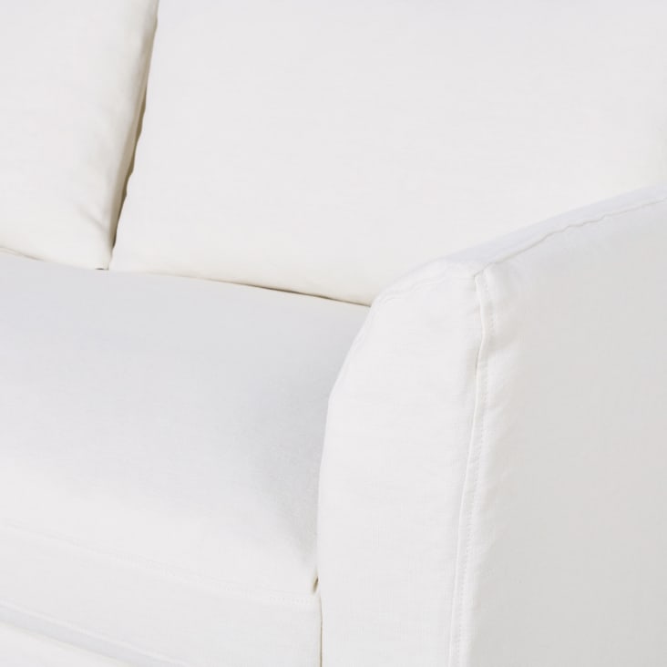 Witte zetel uit dik linnen met 2 zitplaatsen Anaelle | Maisons du Monde