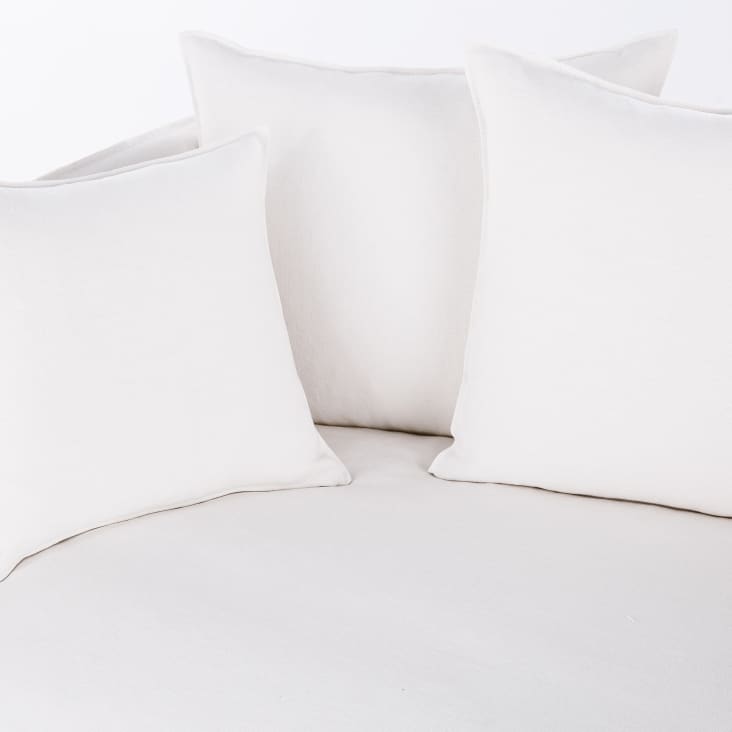 Witte zetel uit dik linnen met 3/4 zitplaatsen Louvain | Maisons du Monde