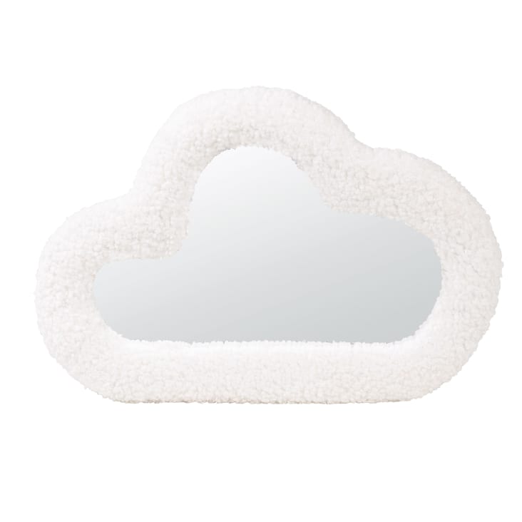 Wolkenspiegel mit Bouclé-Umrandung, 35x24cm Mouton | Maisons du Monde