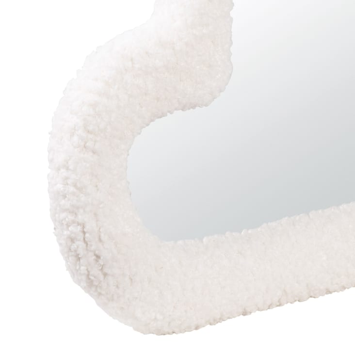 Wolkenspiegel mit Bouclé-Umrandung, 35x24cm Mouton | Maisons du Monde