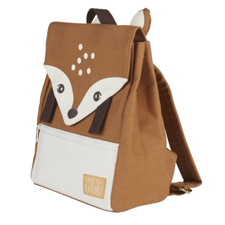 Zaino cerbiatto in tela di cotone canvas riciclato marrone caramello e ...