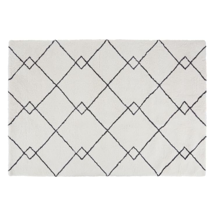 Zwart en wit getuft Berber stijl tapijt 160 x 230 cm ELSULA | Maisons ...