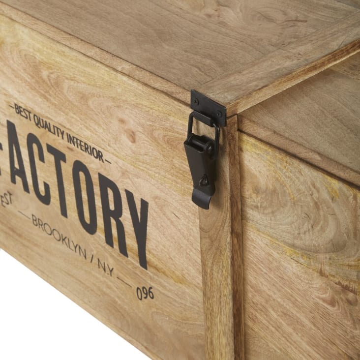 Baúl de madera de mango y metal negro FACTORY | Maisons du Monde