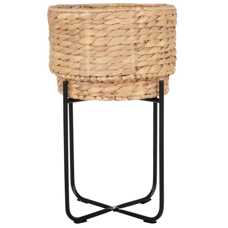 Cache-pot en jacinthe d'eau et métal noir H46 ALBA | Maisons du Monde