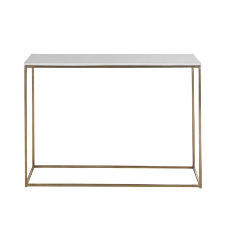 Console en marbre blanc et métal coloris laiton Marble | Maisons du Monde