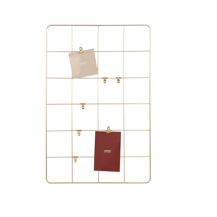 Cornice multipla con fili e mollette in metallo dorato 60x40 cm Lou ...
