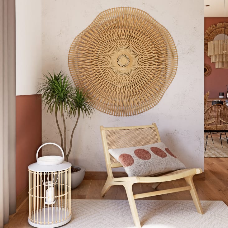 Déco murale en rotin tressé beige D131 RONDIA | Maisons du Monde