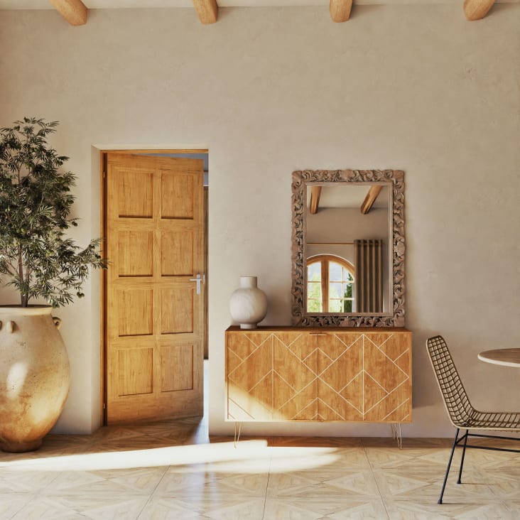 Espejo de mango blanqueado 79x110 KYARA | Maisons du Monde