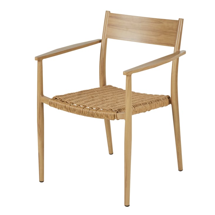 Fauteuil à dîner de jardin en résine recyclée imitation rotin et ...