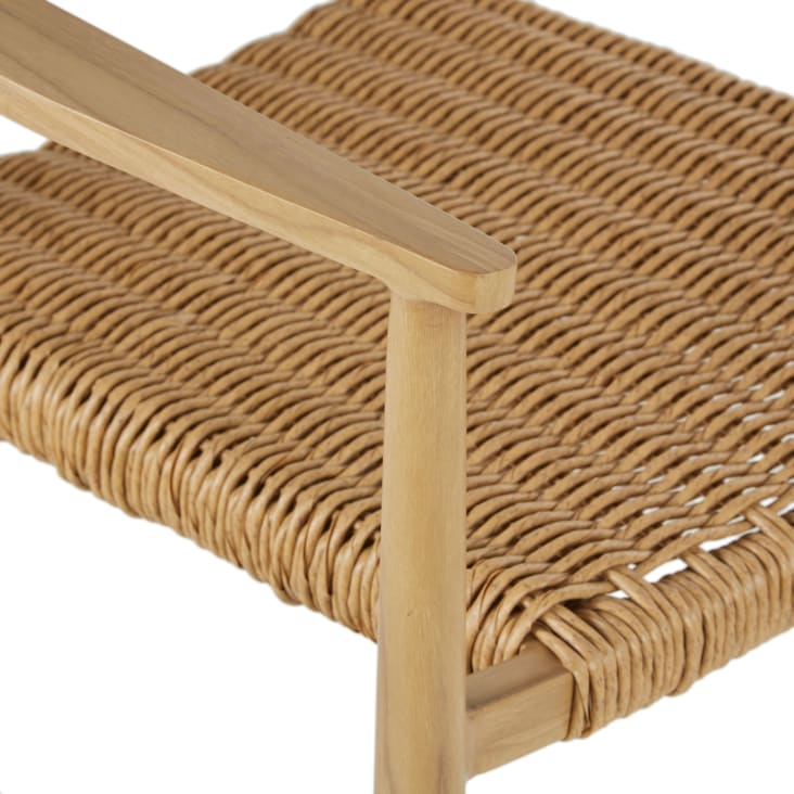 Fauteuil à dîner de jardin en résine recyclée imitation rotin et ...