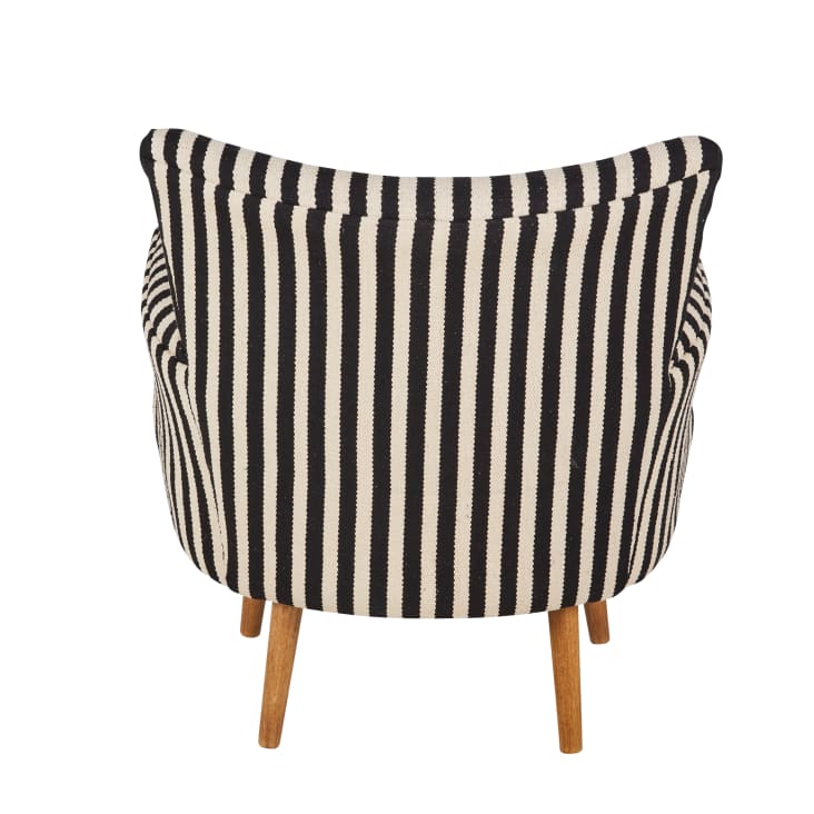 Fauteuil en coton motif à rayures noir et blanc Berbère | Maisons du Monde