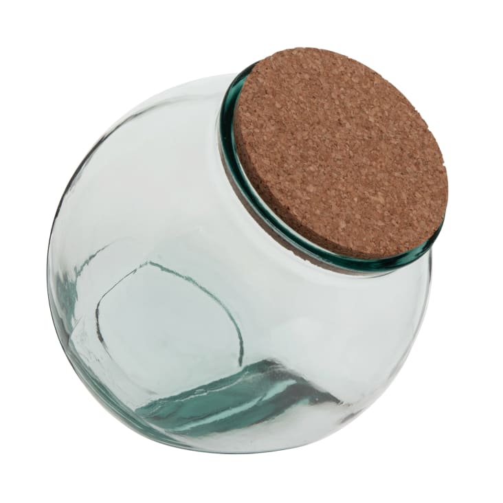 Glazen snoepvaas van gerecycled glas, transparant met kurken deksel H19 | Maisons du Monde