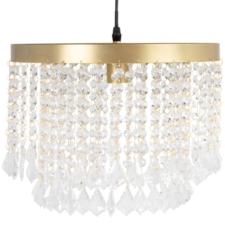 Lustre à pampilles en acrylique et métal doré Latcha | Maisons du Monde