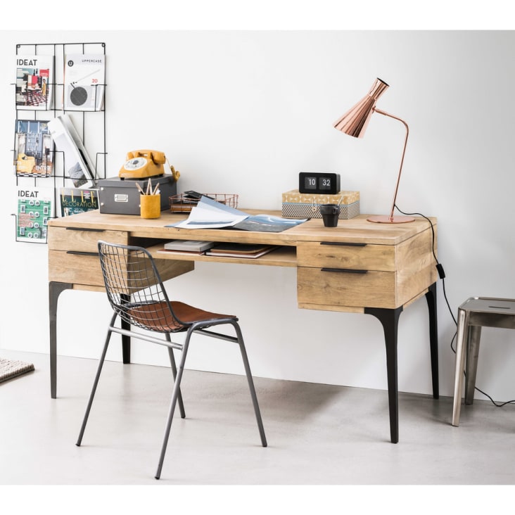 Mango en acaciahouten bureau met 4 laden Metropolis | Maisons du Monde