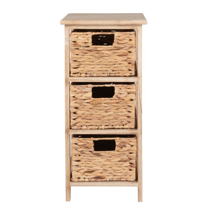 Petit meuble de rangement 3 tiroirs en paille BATISTA | Maisons du Monde