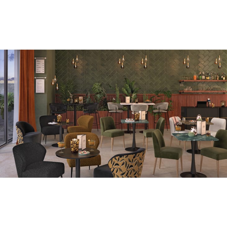 Plateau de table professionnel en marbre noir 2/4 personnes D70 Element ...