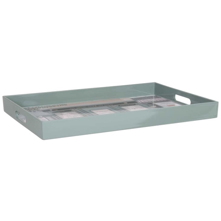Plateau rectangulaire imprimé terrasse café vert et noir SAYNETE ...
