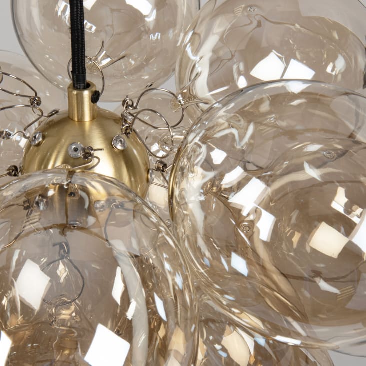 Suspension 15 globes en verre borosilicate ambrés Trevor | Maisons du Monde