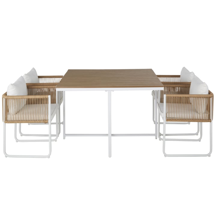 Table de jardin en composite imitation teck 4 personnes L110 et ...